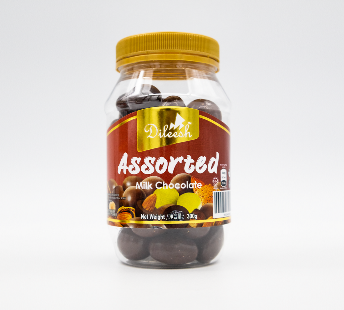 Dileesh Assorted Milk Chocolate Jar 300g – Countline Maldives